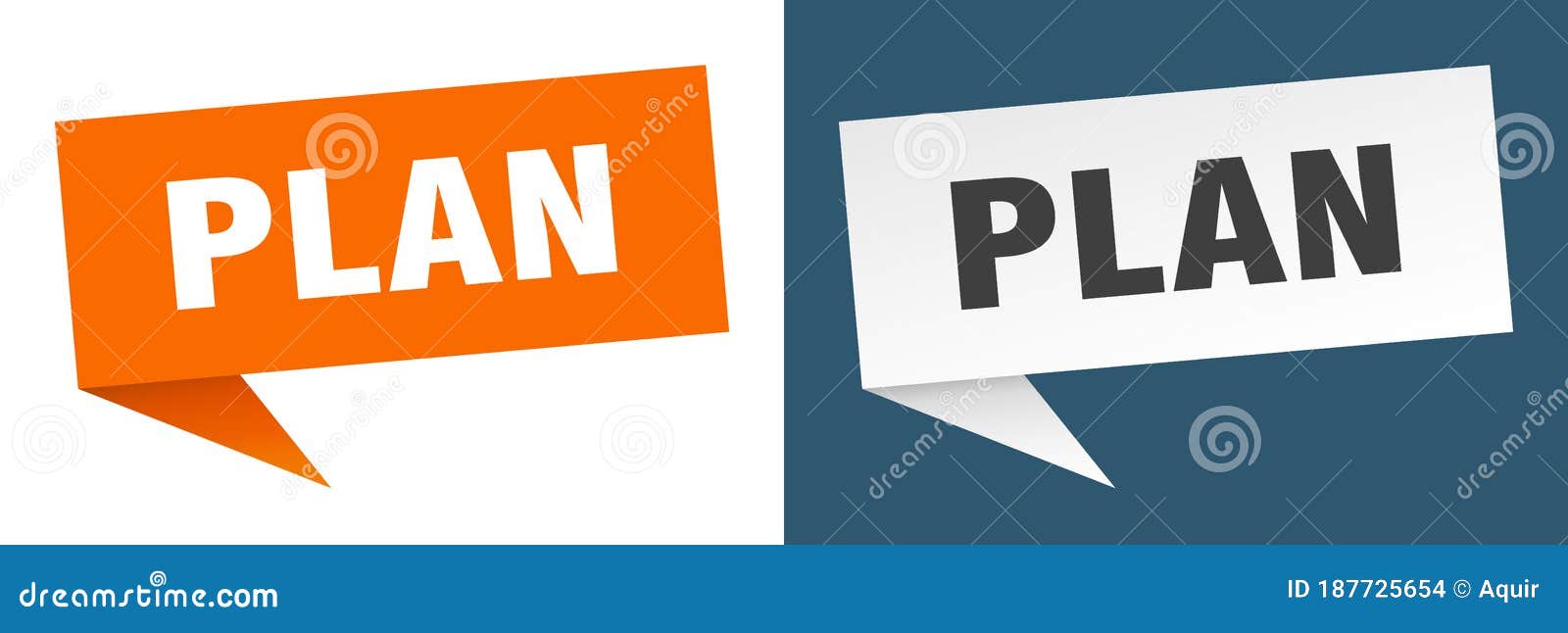 Plan Banner. Plan Speech Bubble Label Set Stock Vector - Illustration ...