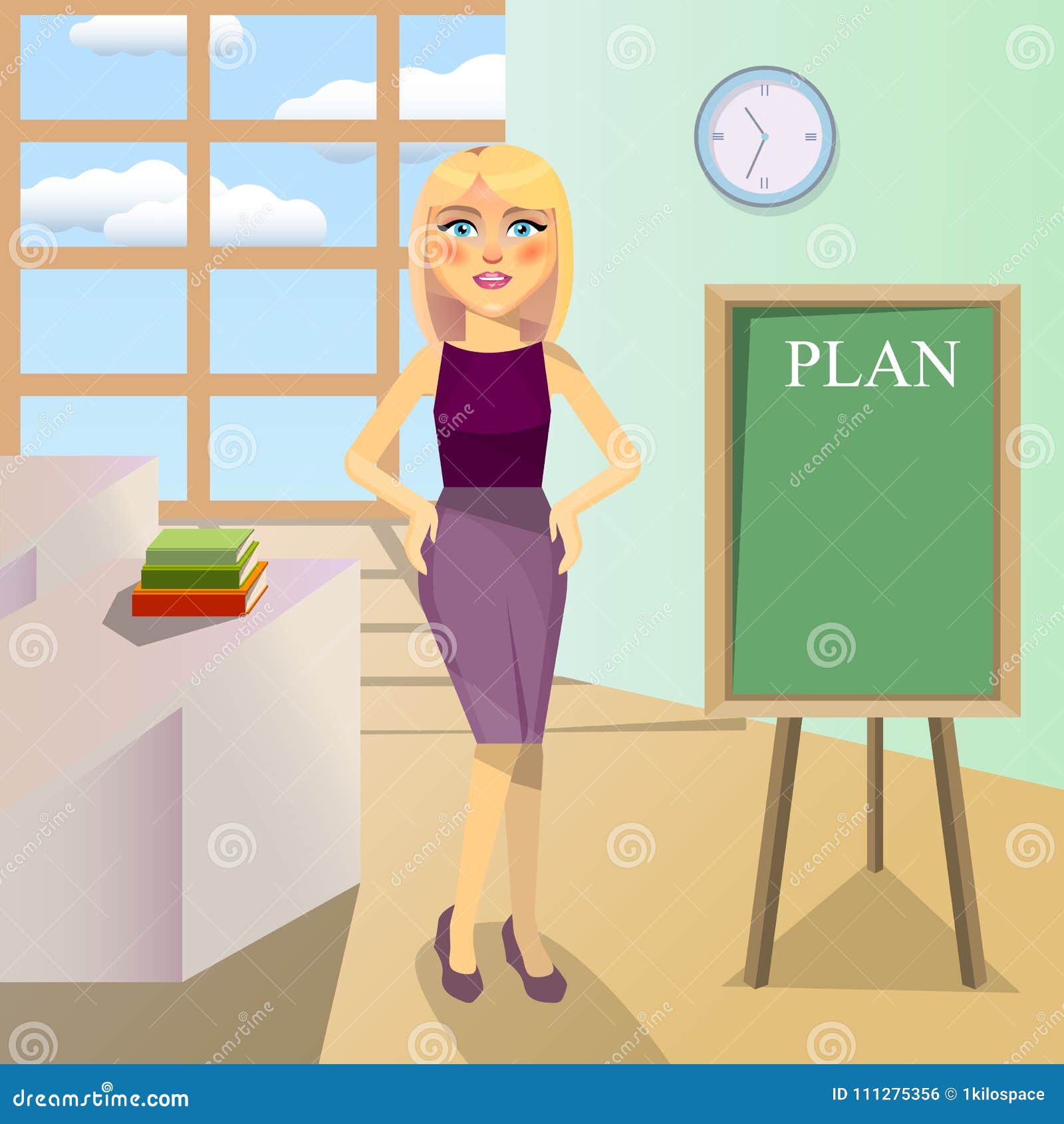 Plan on the board stock illustration. Illustration of meeting - 111275356