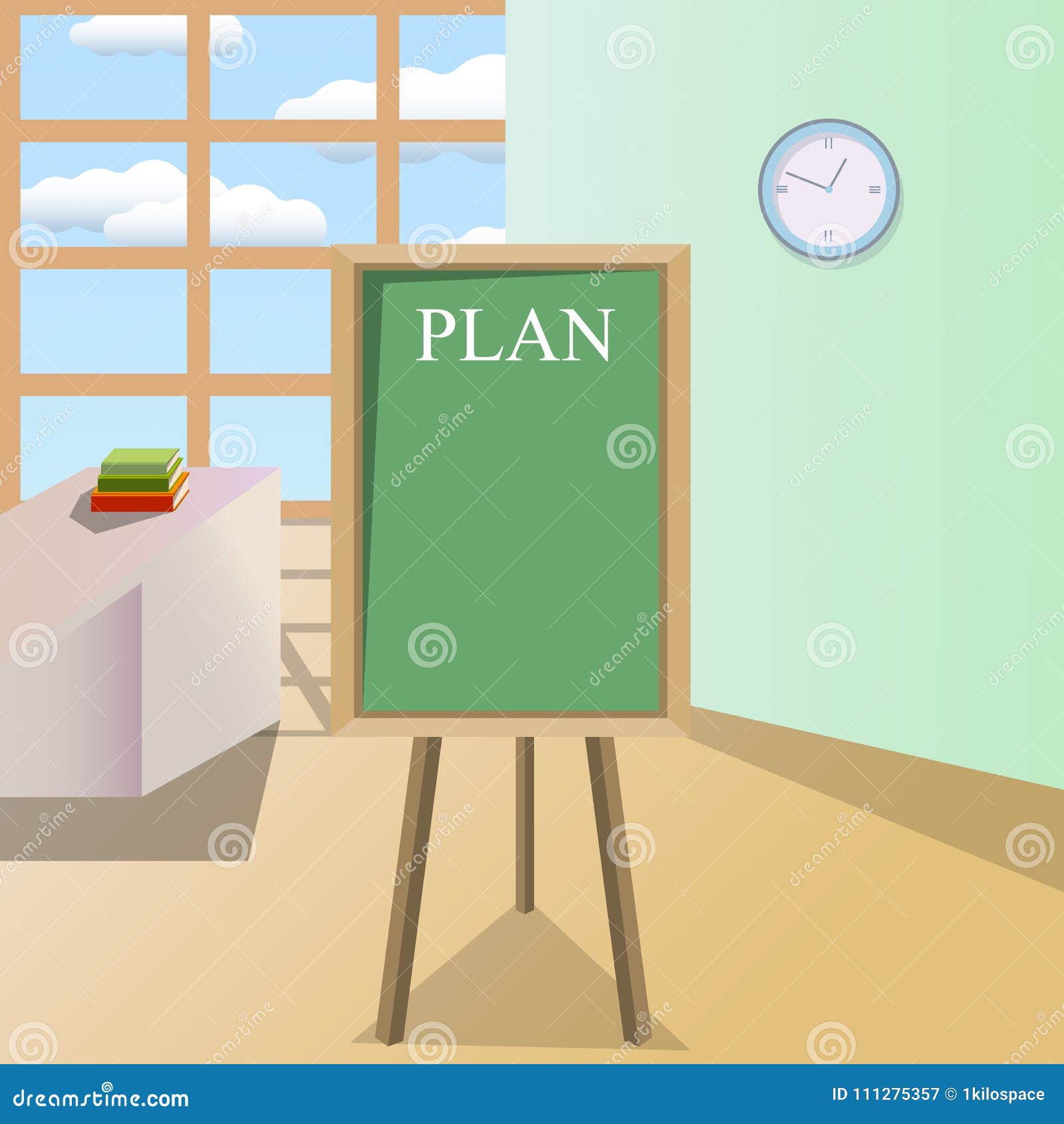 Plan on the board stock illustration. Illustration of flat - 111275357