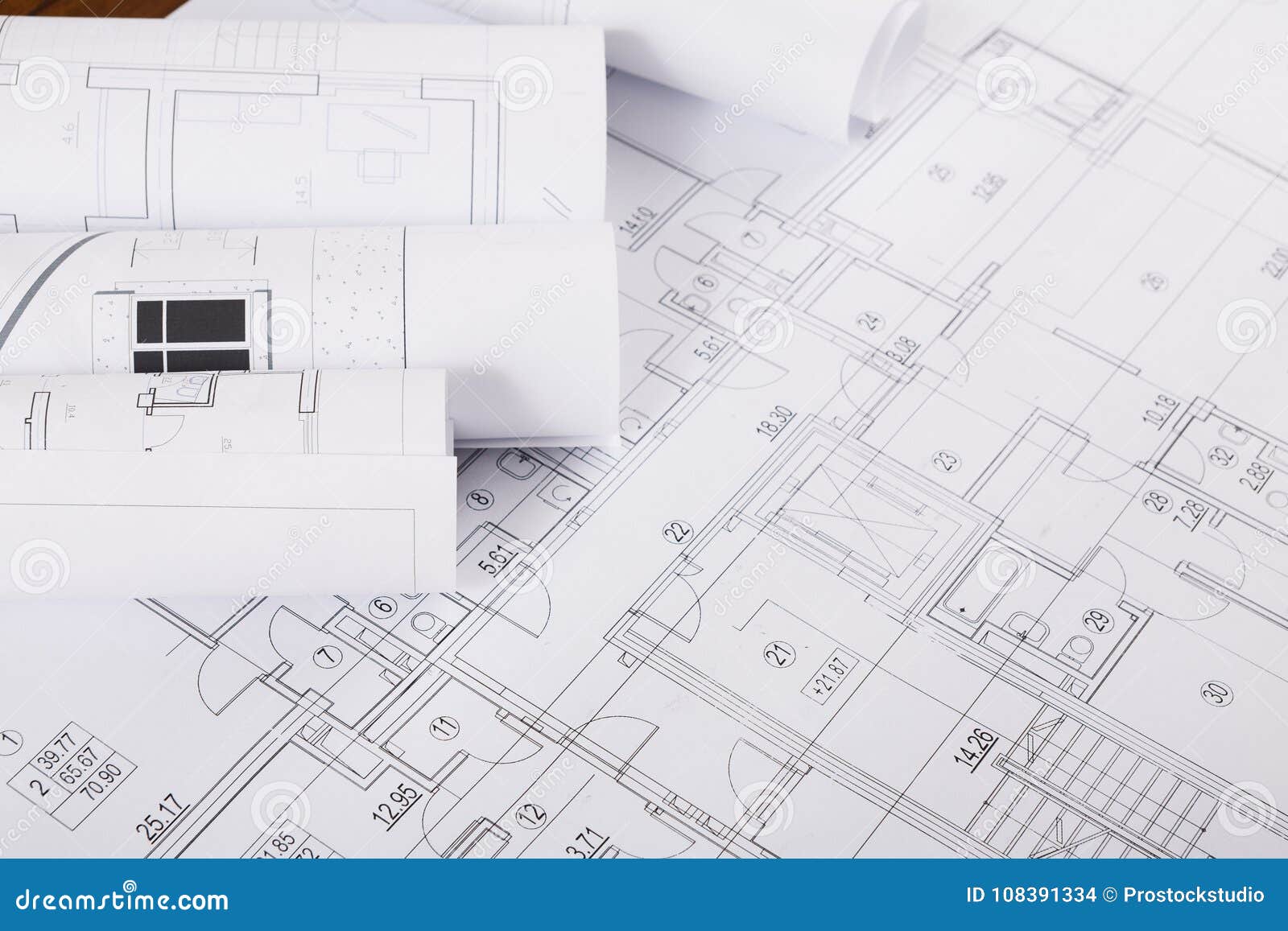 Plan of Building. Architectural Project Background Stock Photo - Image ...