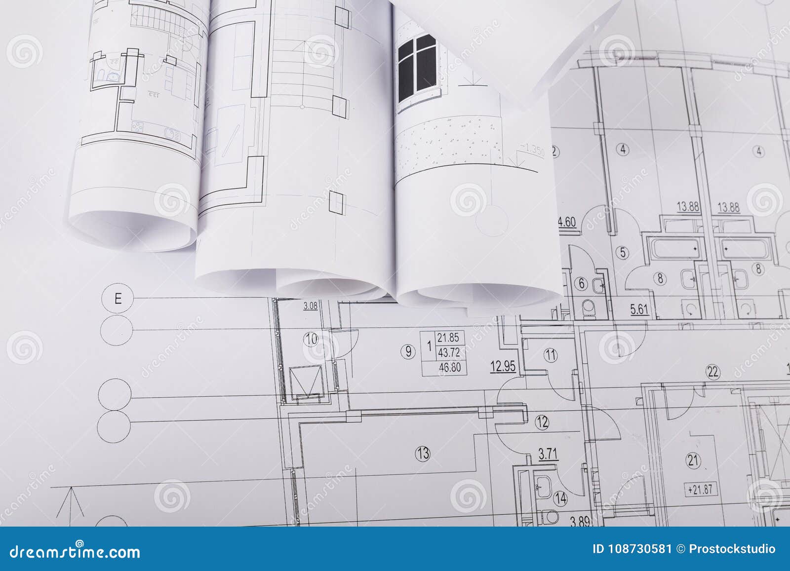 Plan of Building. Architectural Project Background Stock Image - Image ...