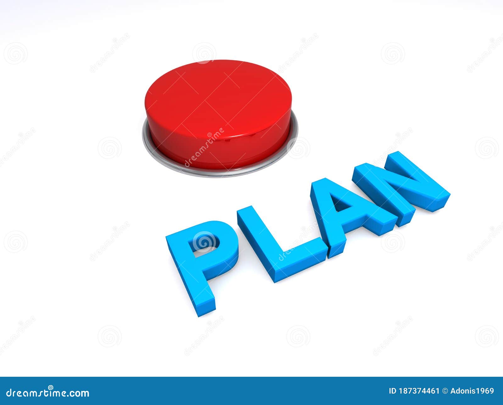Plan Button With Character Shows Objectives Planning And Organizing ...