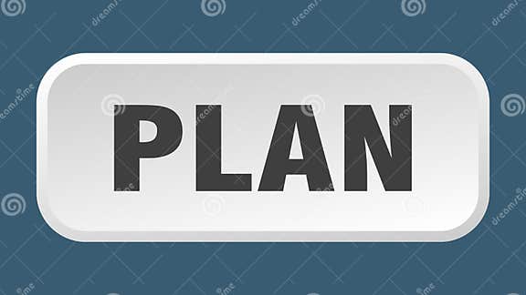 Plan Button. Plan Square 3d Push Button Stock Vector - Illustration of ...