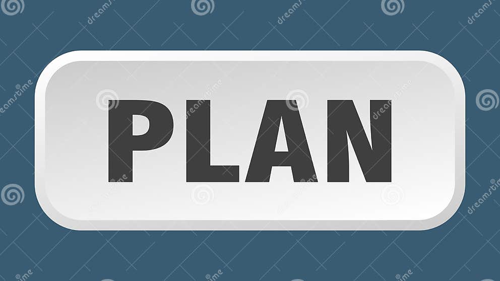 Plan Button. Plan Square 3d Push Button Stock Vector - Illustration of ...