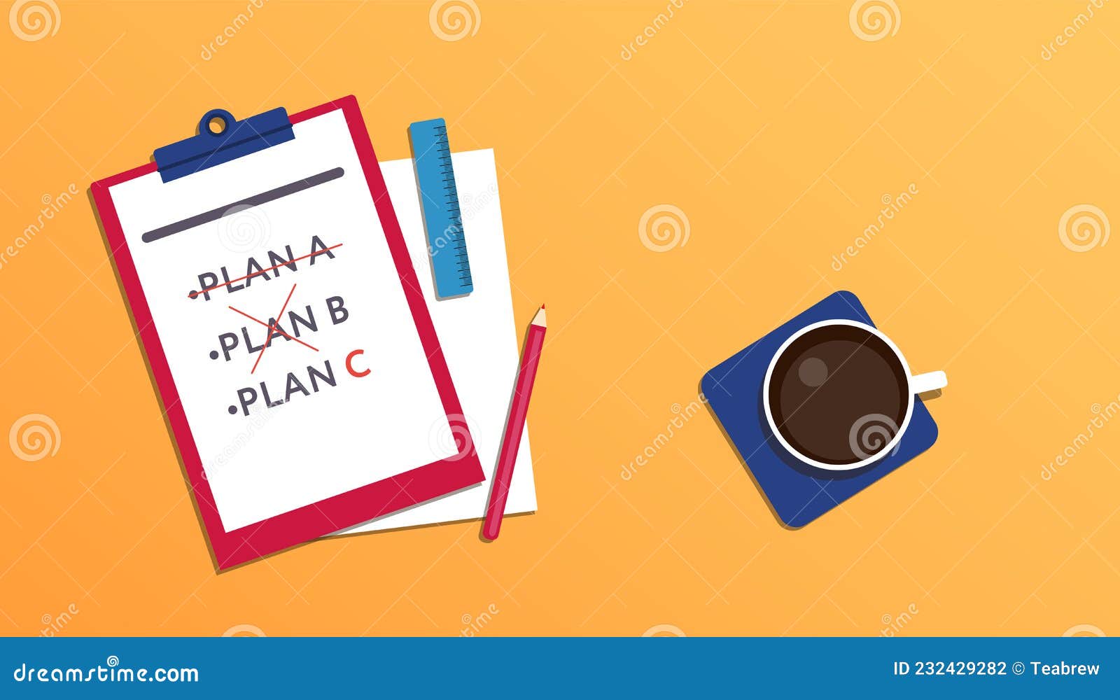 Plan C. Vector Illustration with Copy Space. Stock Vector ...