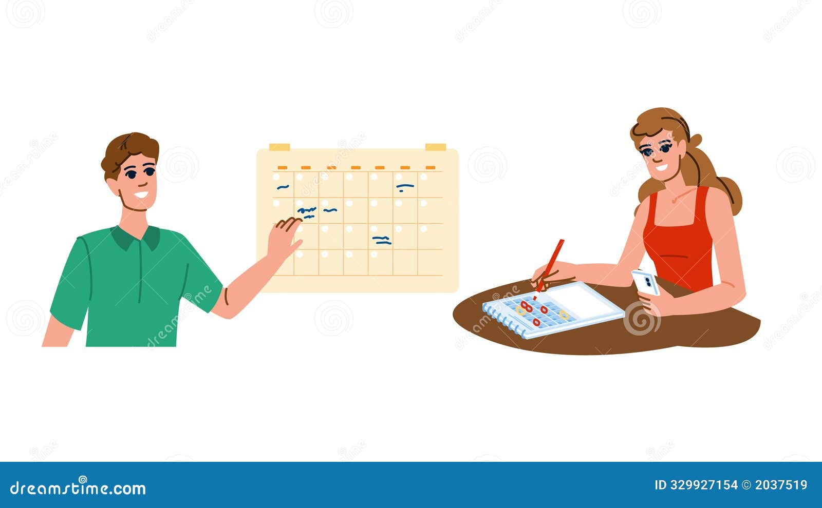 Plan Checking Planner Vector Stock Vector - Illustration of timetable ...