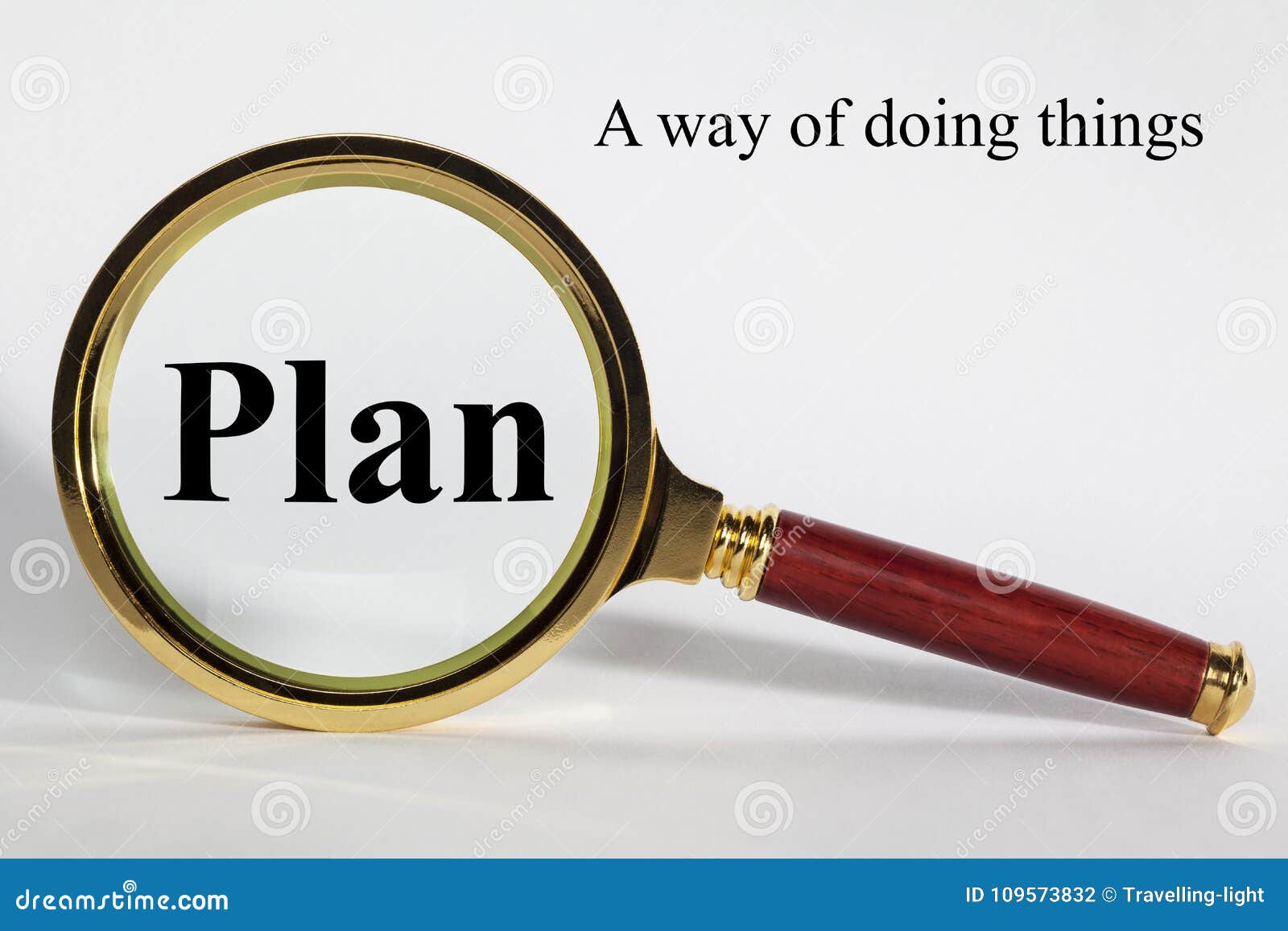 Plan Concept with Words and Magnifying Glass Stock Photo - Image of ...