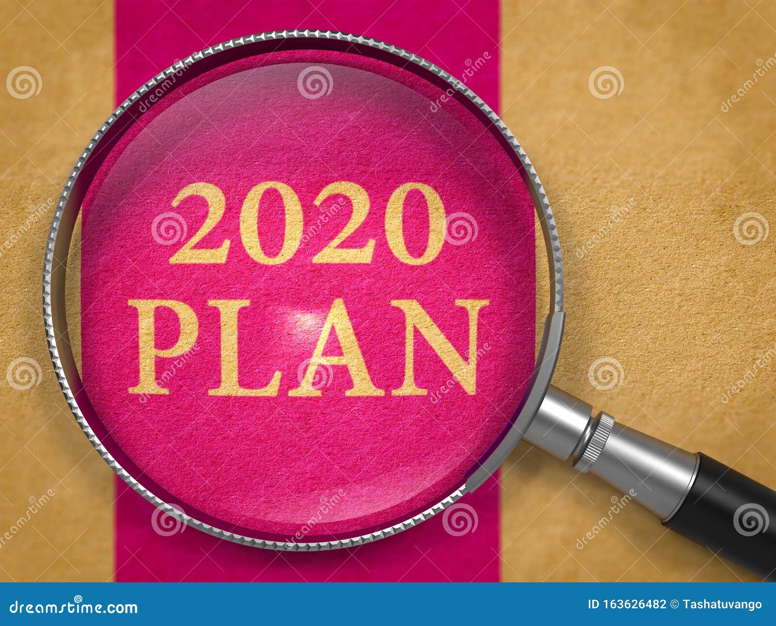 2020 Plan Concept through Magnifier. Stock Illustration - Illustration ...