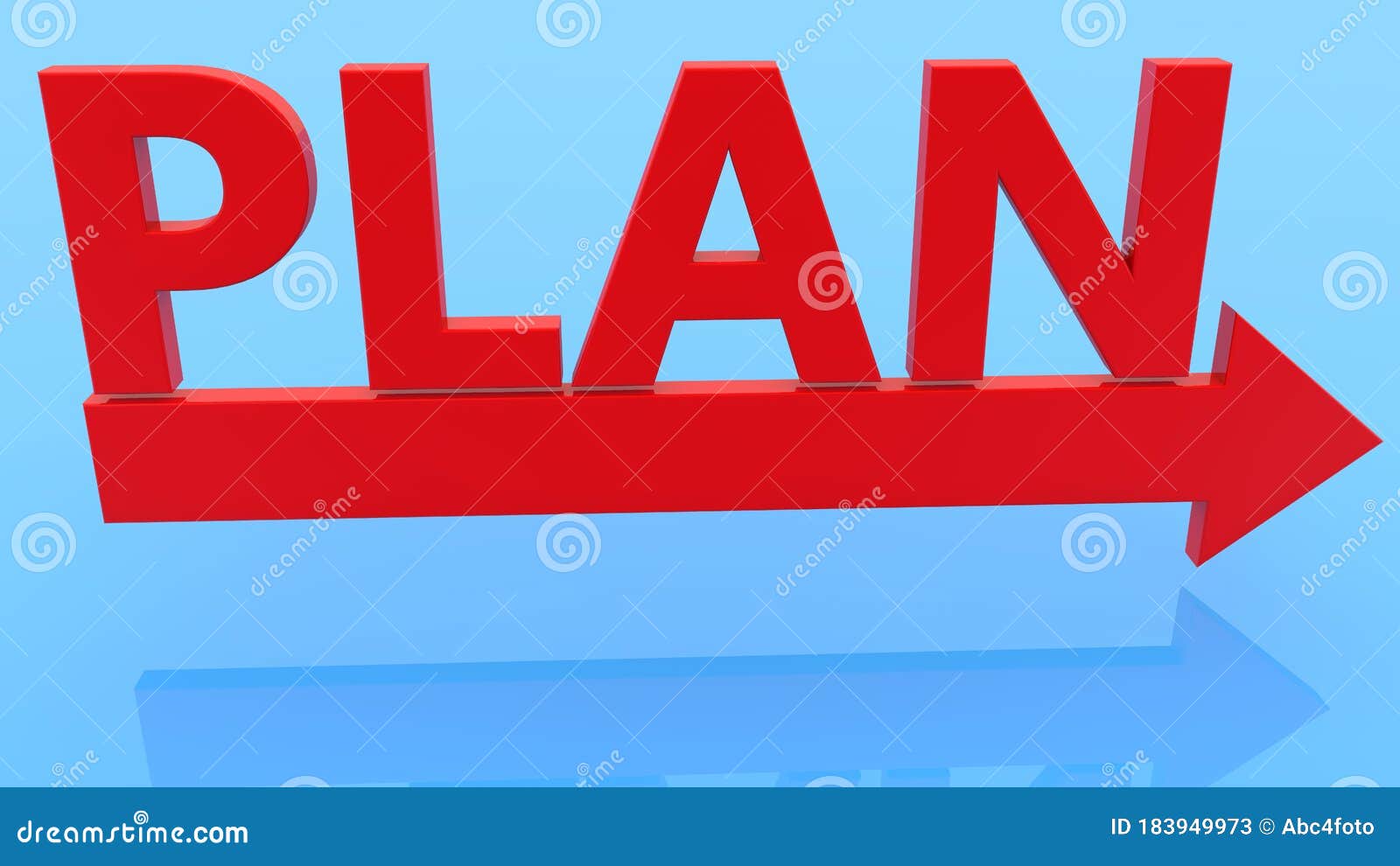 Plan Concept with Red Arrow Stock Illustration - Illustration of plan ...