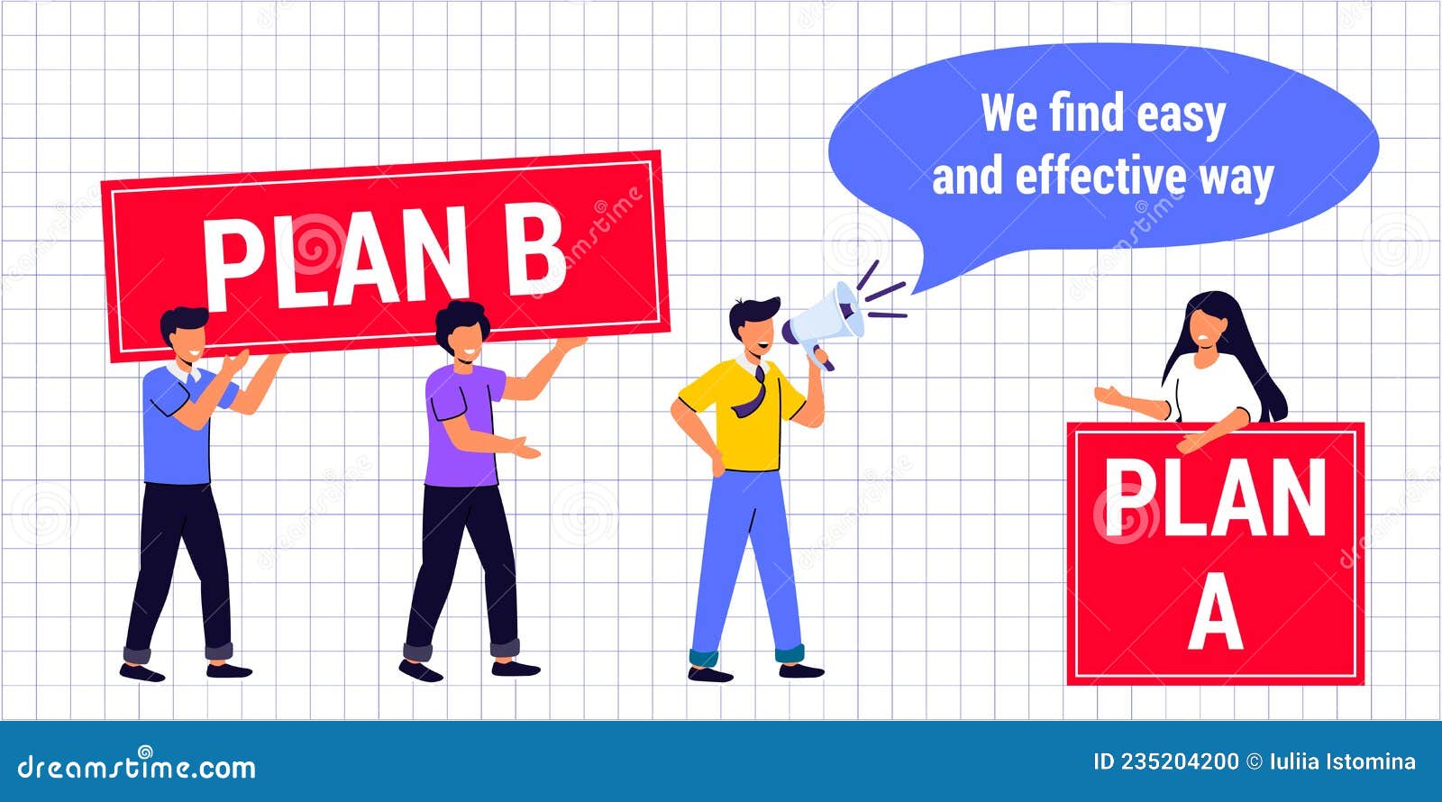 Plan Concept with Smooth Point a and Punt B Business Team Choosing with ...