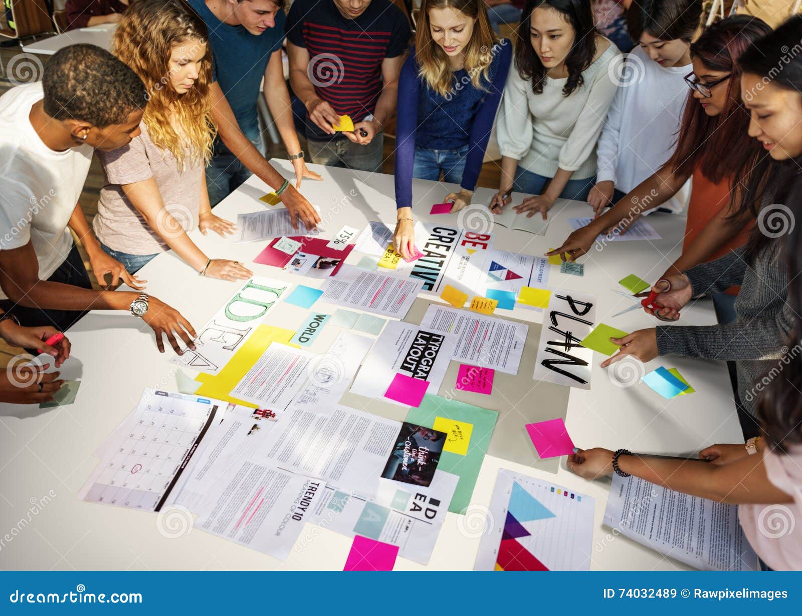 Plan Creative Class Library Student Teacher Ideas Concept Stock Image ...