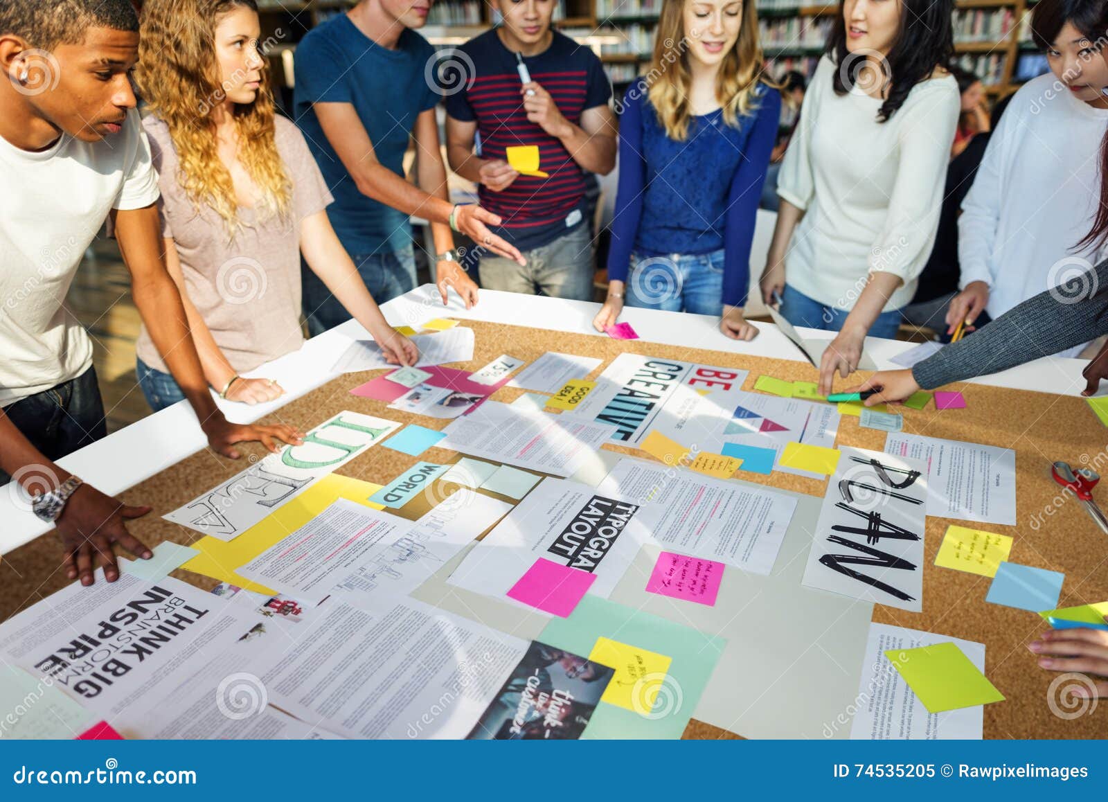 Plan Creative Class Library Student Teacher Ideas Concept Stock Image ...