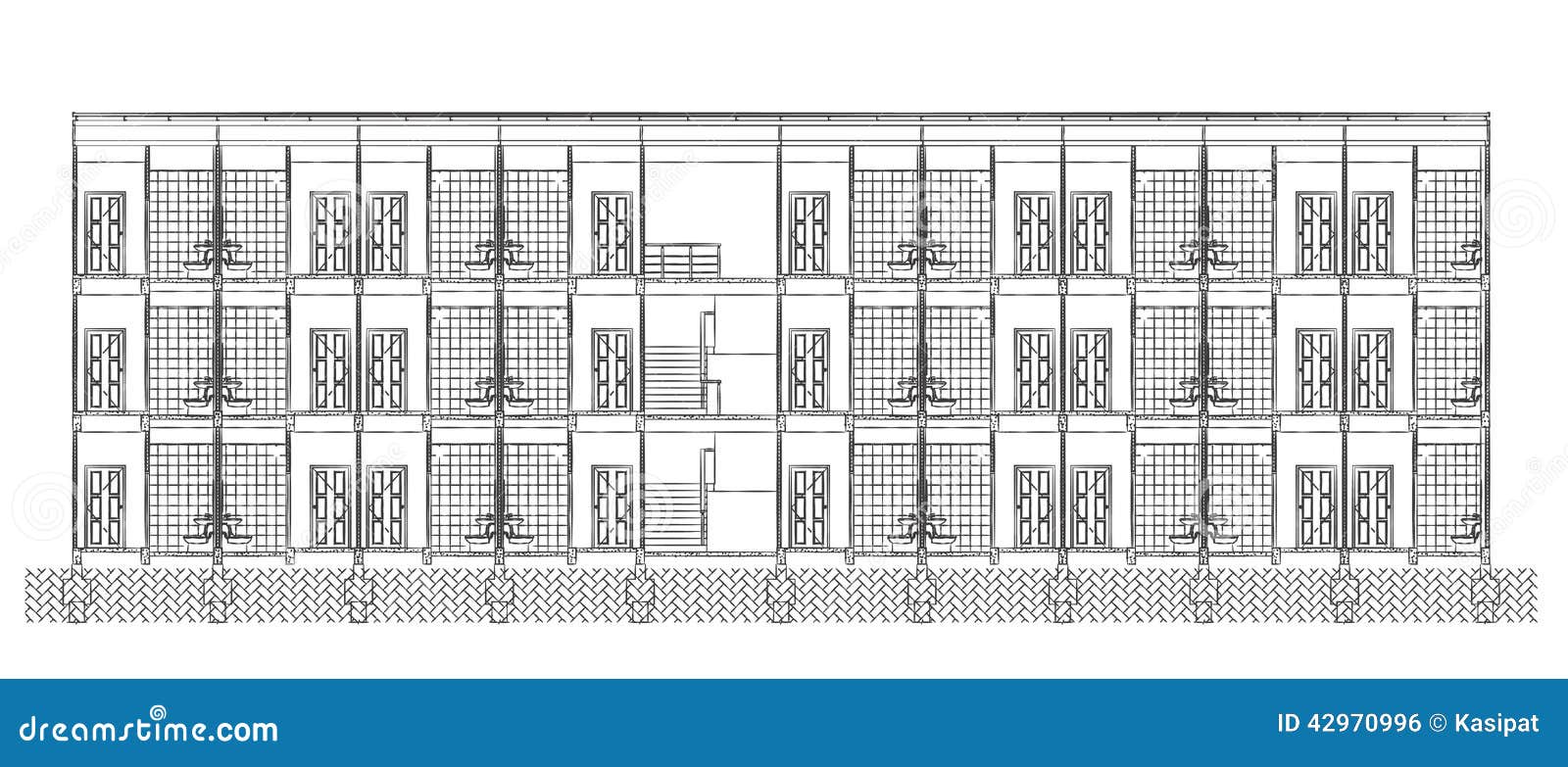 Plan cross section stock illustration. Illustration of architecture ...