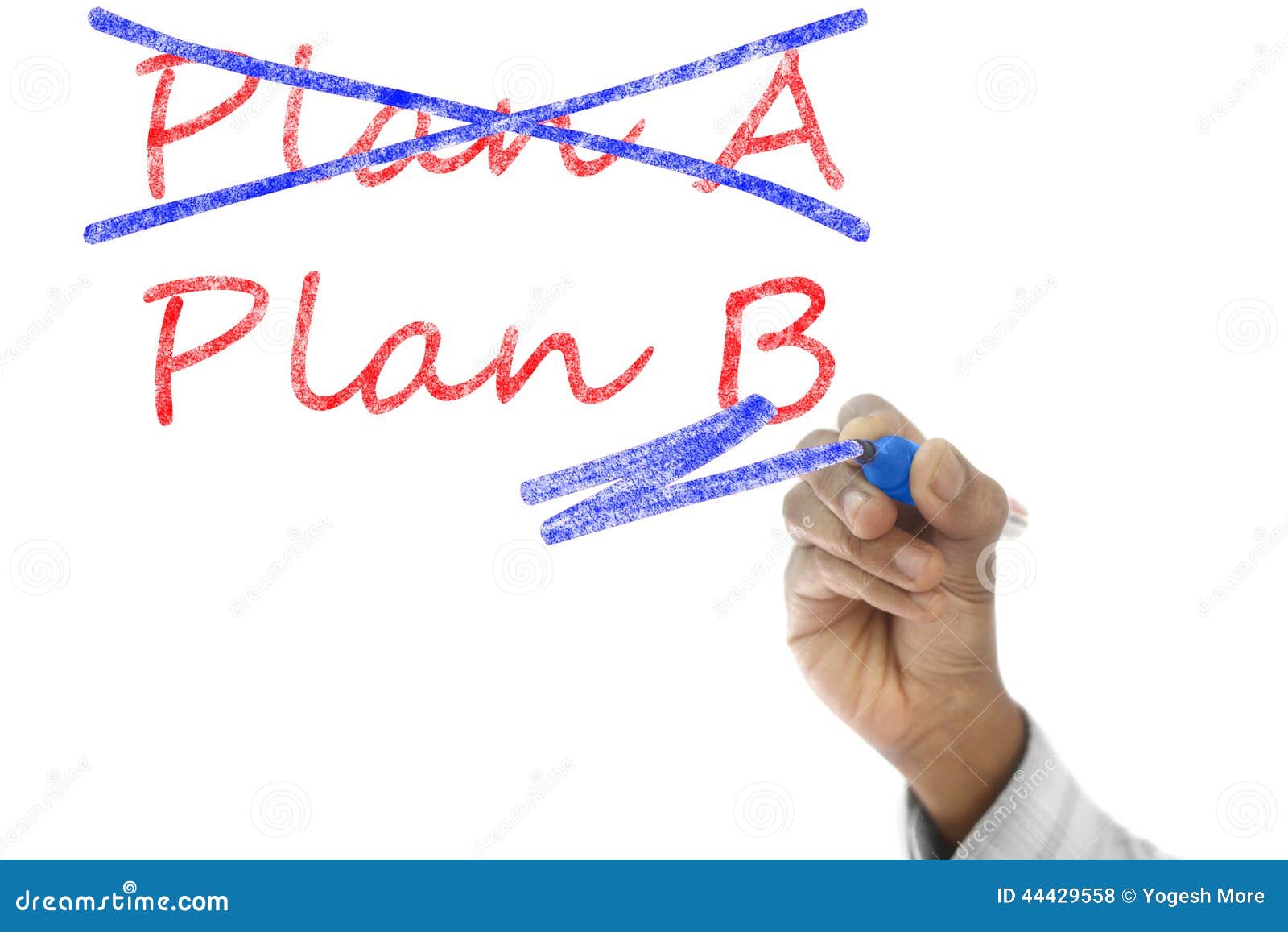 Plan a Crossed, Plan B Take Over Stock Photo - Image of businesswoman ...