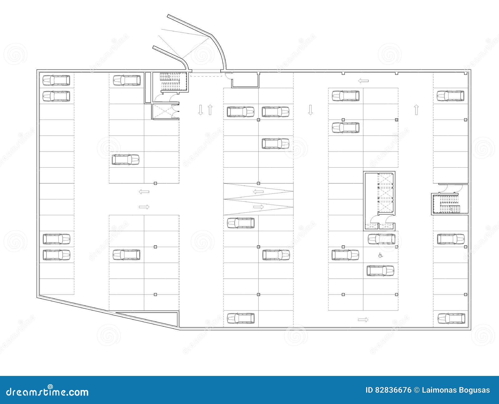 Plan D'étage Du Stationnement Souterrain Illustration Stock ...