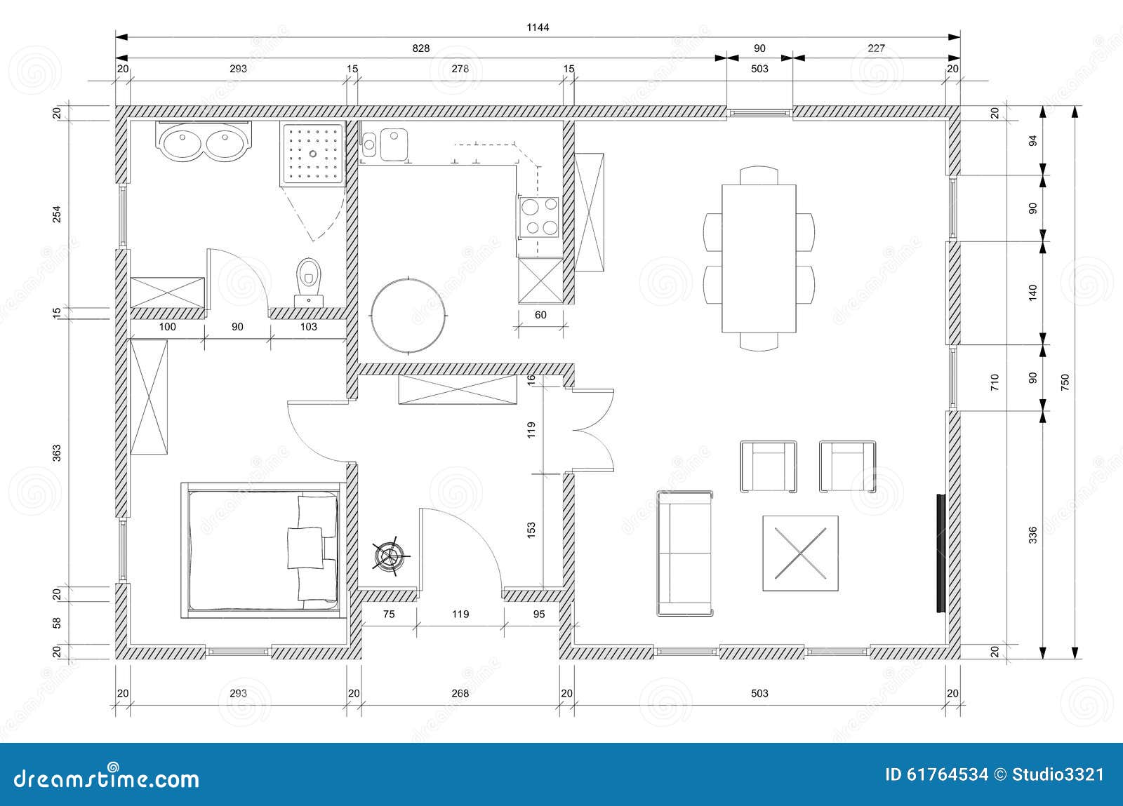 Plan D'architecte Pour La Construction De Maison Illustration Stock - Illustration du structure ...