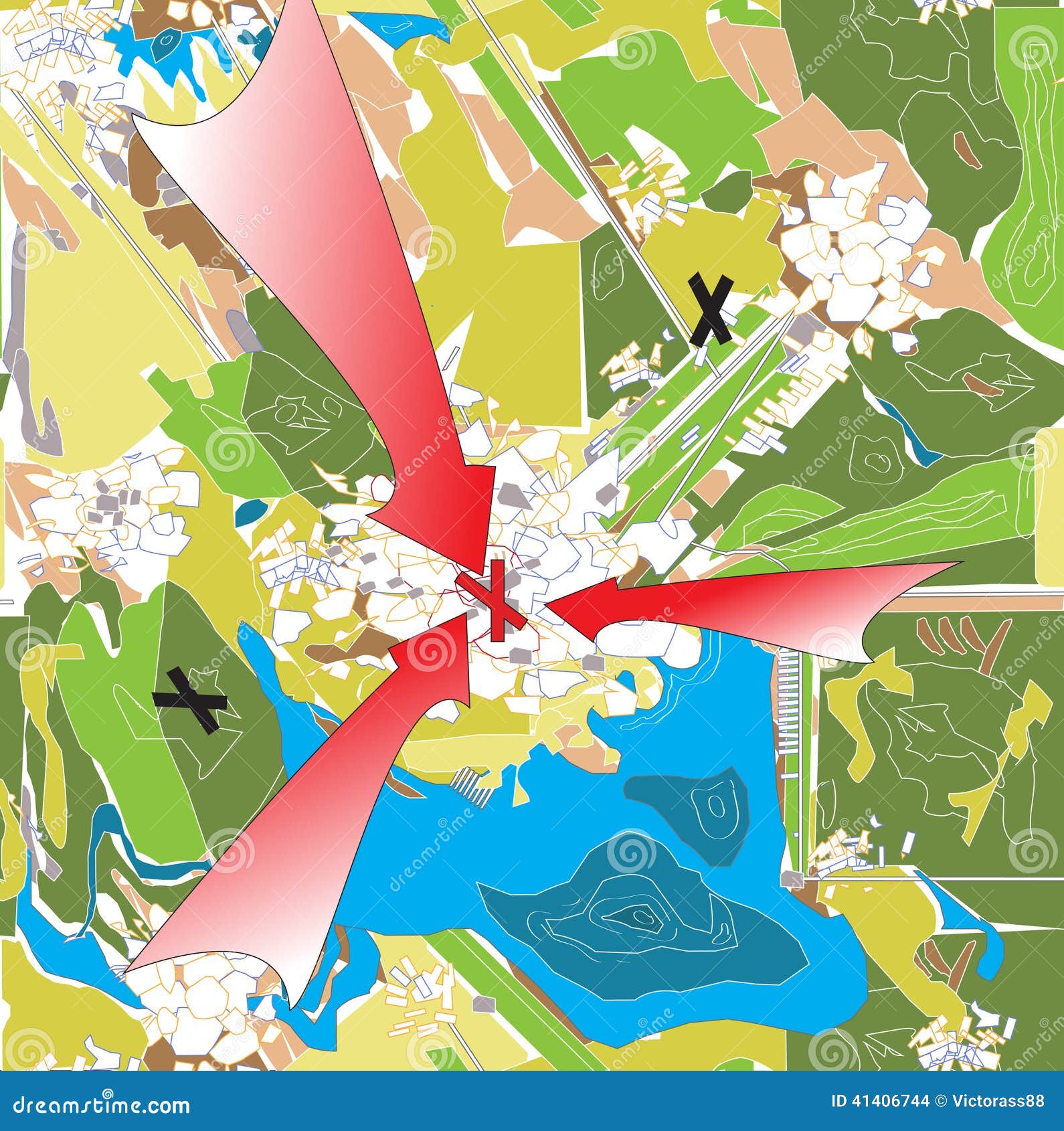 Plan d'attaque illustration stock. Illustration du conflit - 41406744