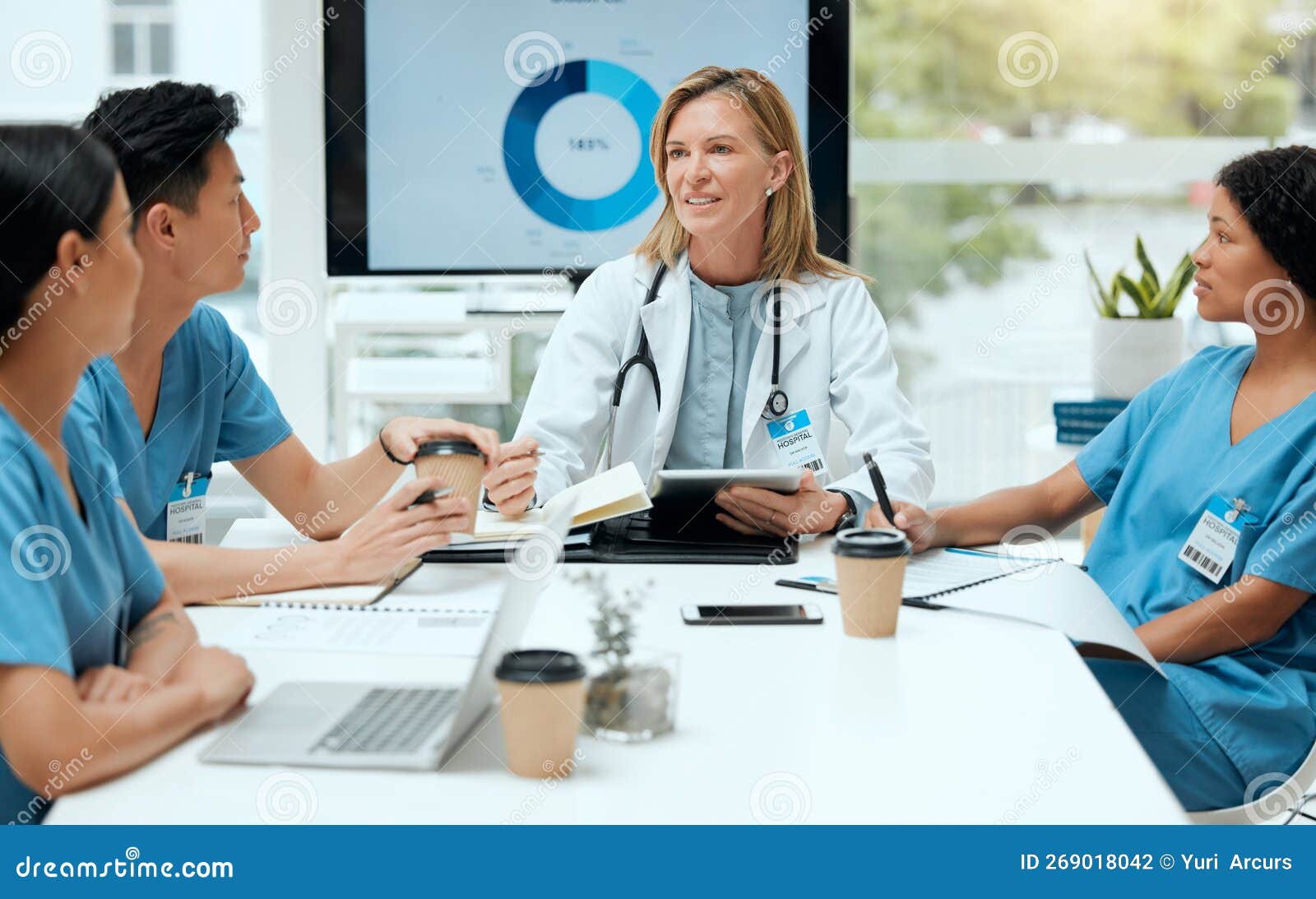 This is the Plan for the Day. a Group of Doctors in a Meeting at a ...