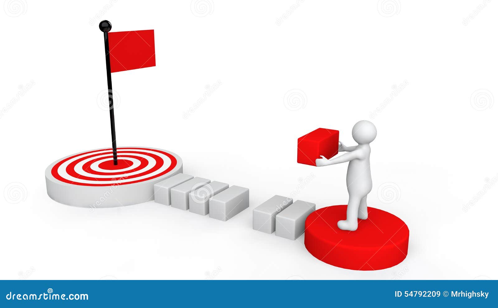 Plan De Atteinte De but De L'homme 3d Illustration Stock - Illustration ...