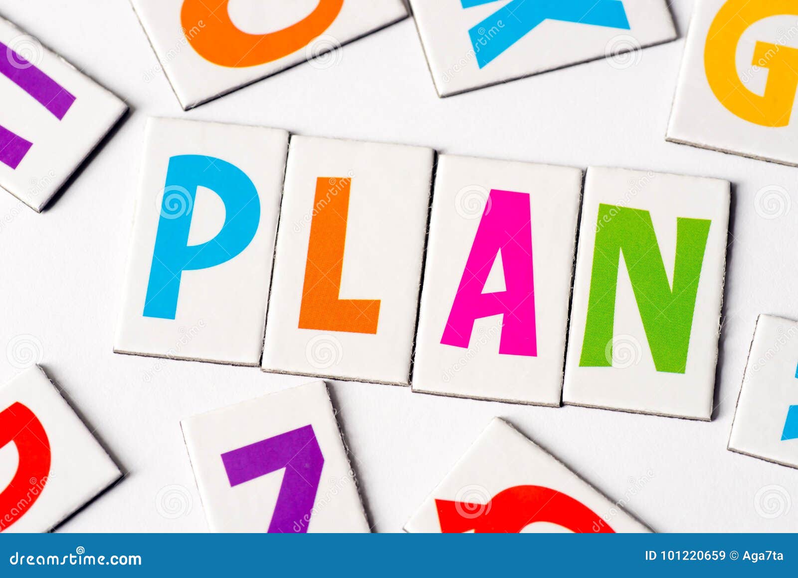 Plan De La Palabra Hecho De Letras Coloridas Imagen de archivo - Imagen ...