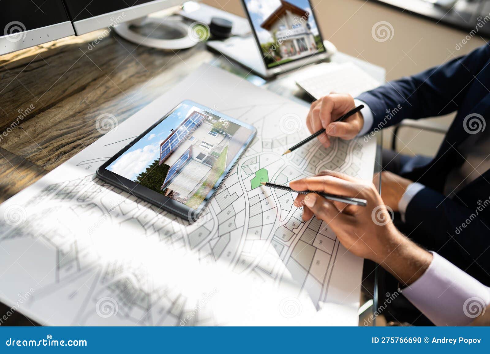 Plan de mapa de catastro foto de archivo. Imagen de americano - 275766690