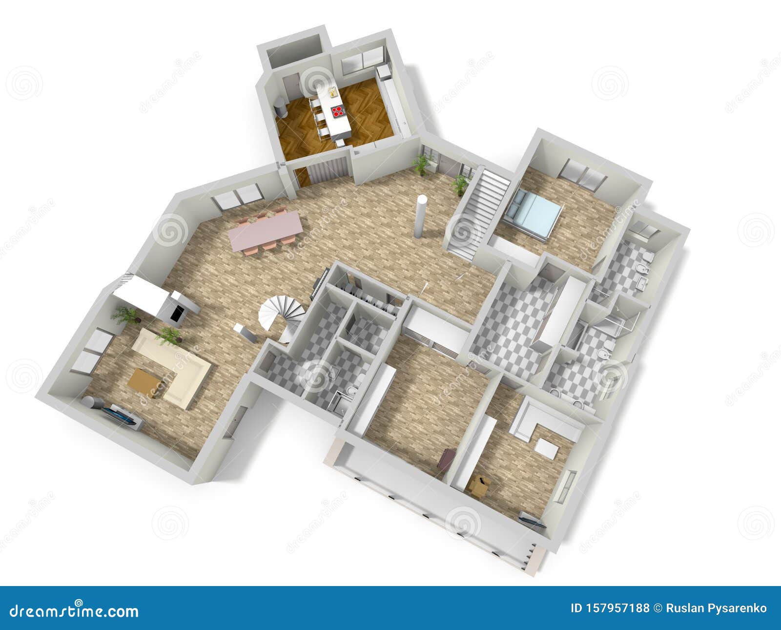 Plan De Sol 3d. Plan De Plancher D'illustration 3D Illustration Stock ...