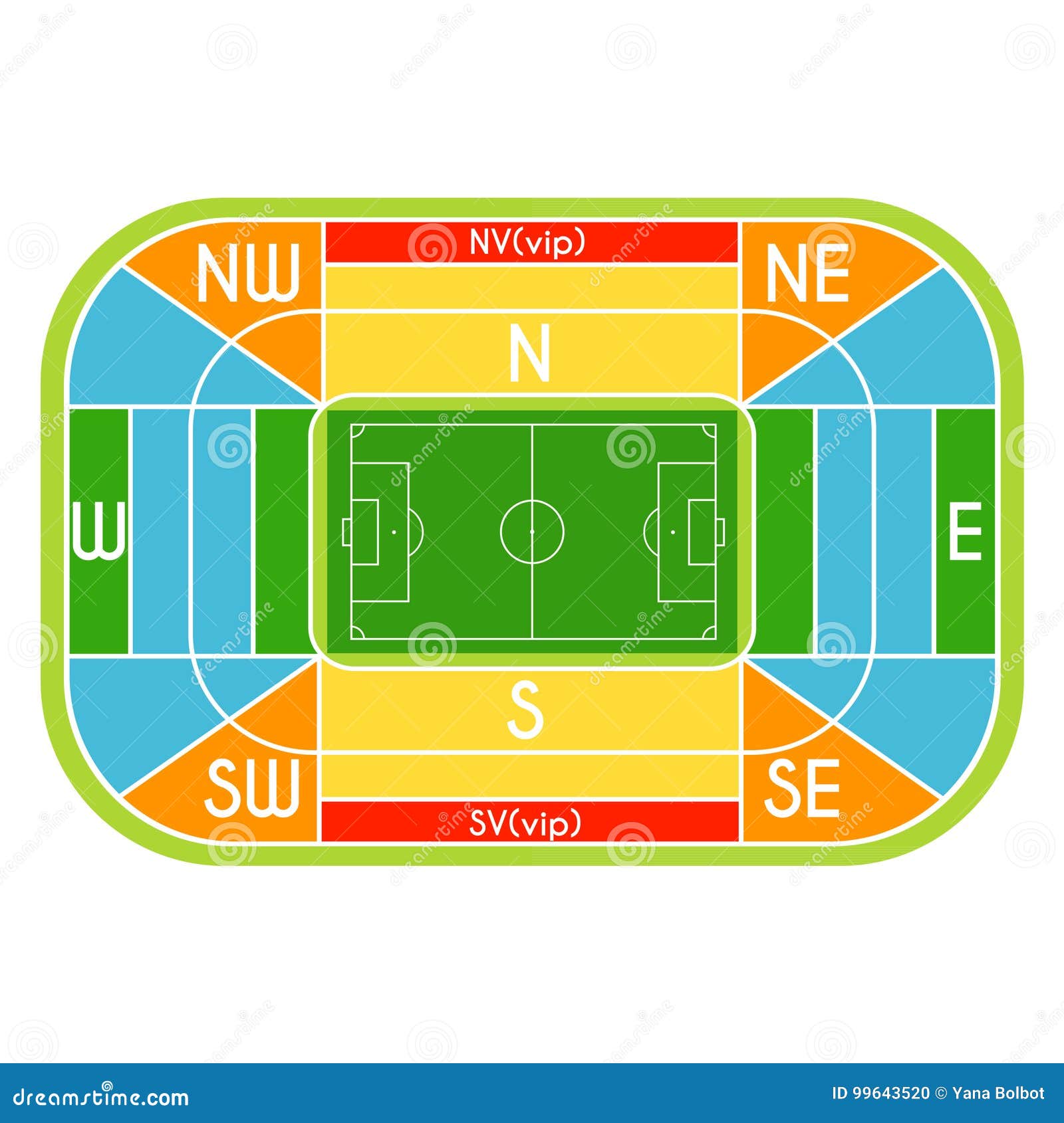 Plan De Stade De Football Avec La Zone Illustration de Vecteur ...