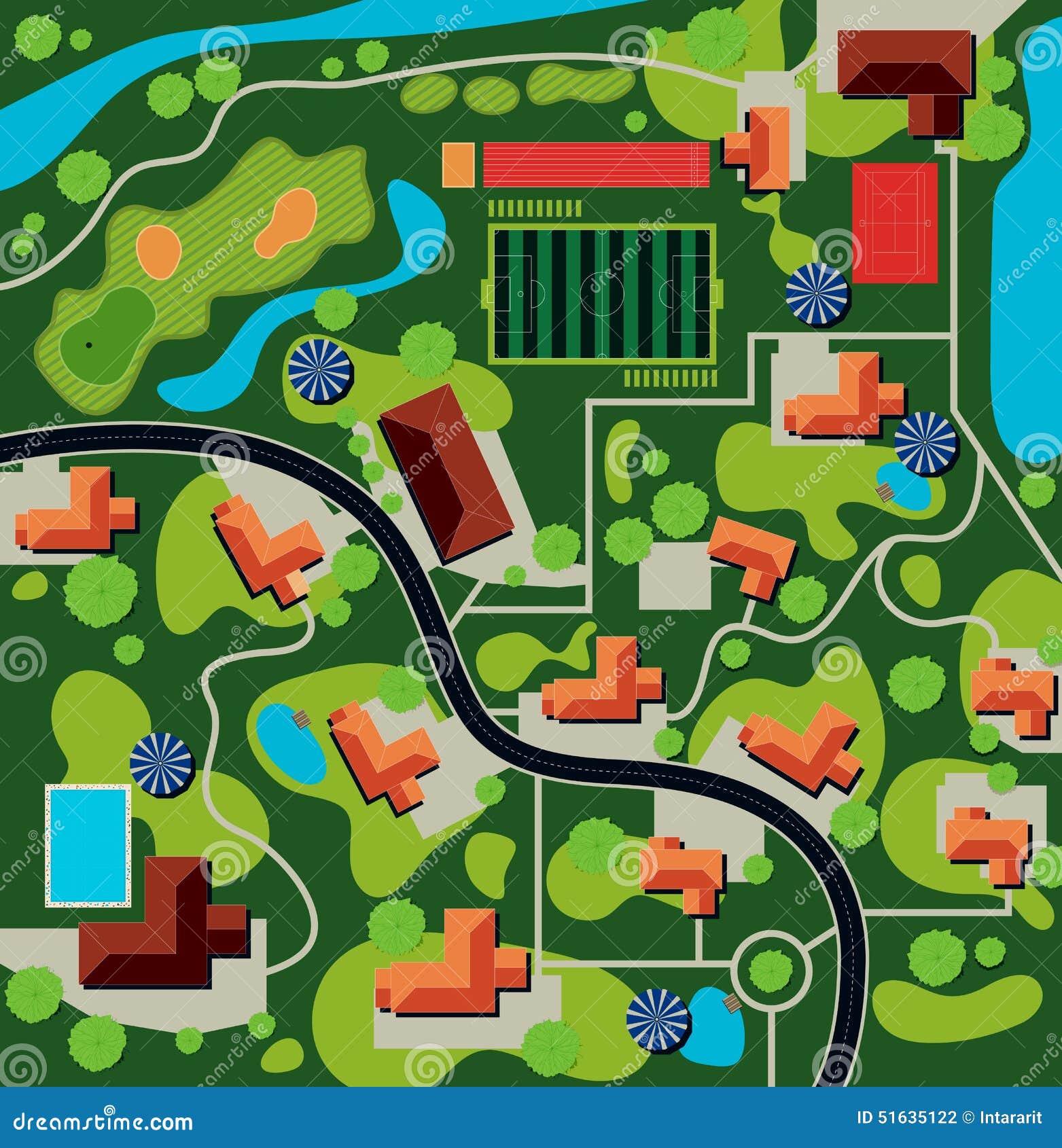 Plan de ville illustration de vecteur. Illustration du illustration ...