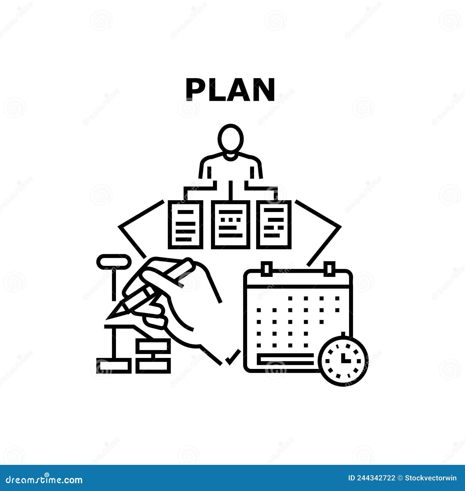 Plan Development Vector Concept Black Illustration Stock Illustration ...
