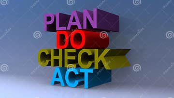 Plan do check act on blue stock illustration. Illustration of check ...