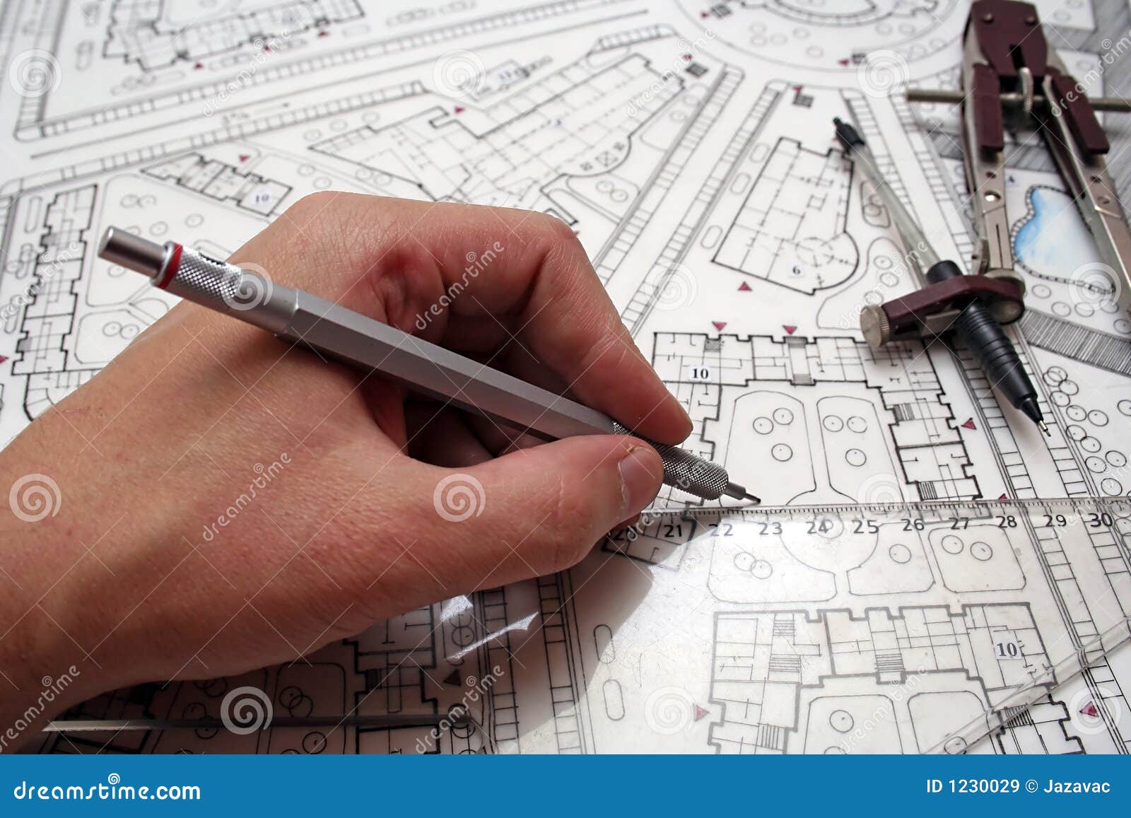 Plan drawing stock image. Image of precise, plan, paper - 1230029