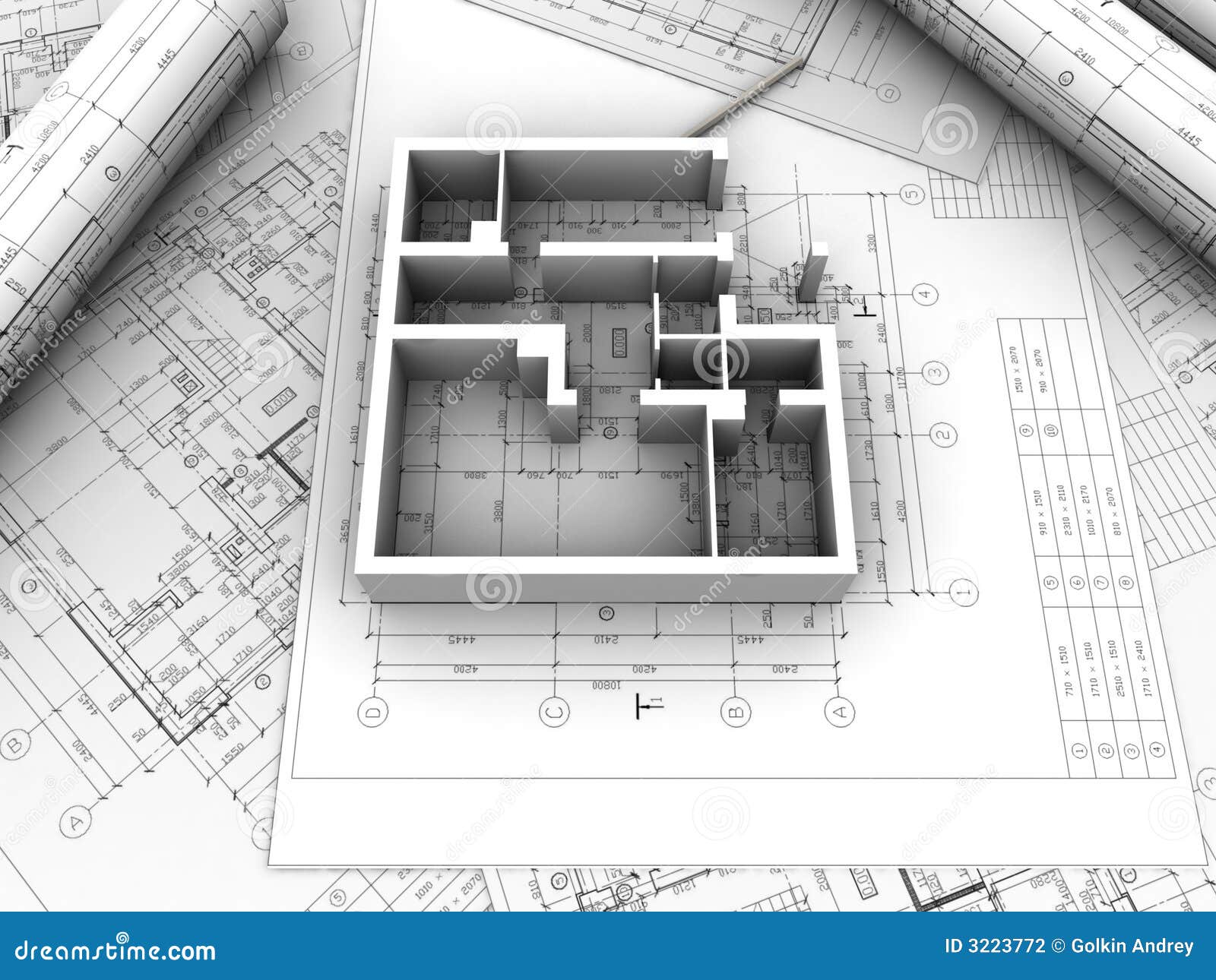 Plan drawing stock illustration. Illustration of construction - 3223772