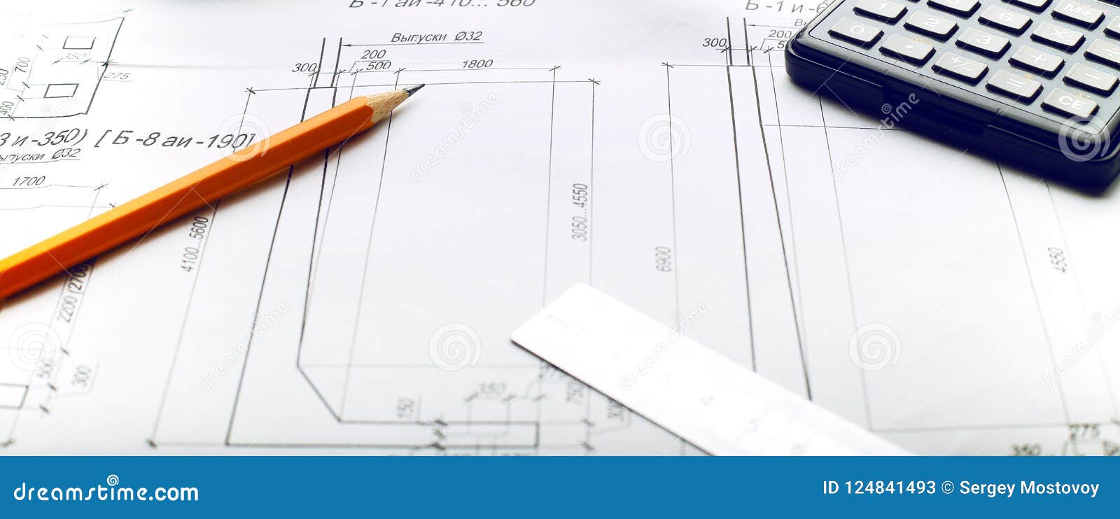Plan - Drawing on the Table Stock Image - Image of eraser, drafting ...