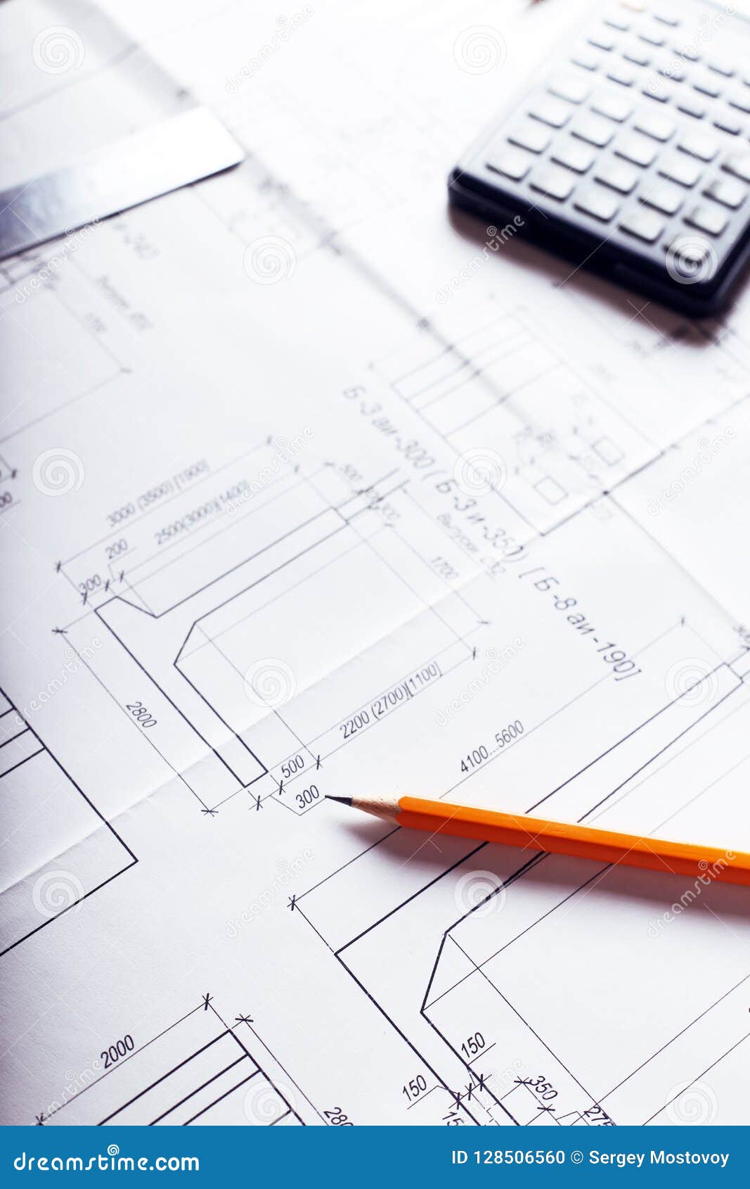 Plan - Drawing on the Table Stock Photo - Image of business, planning ...