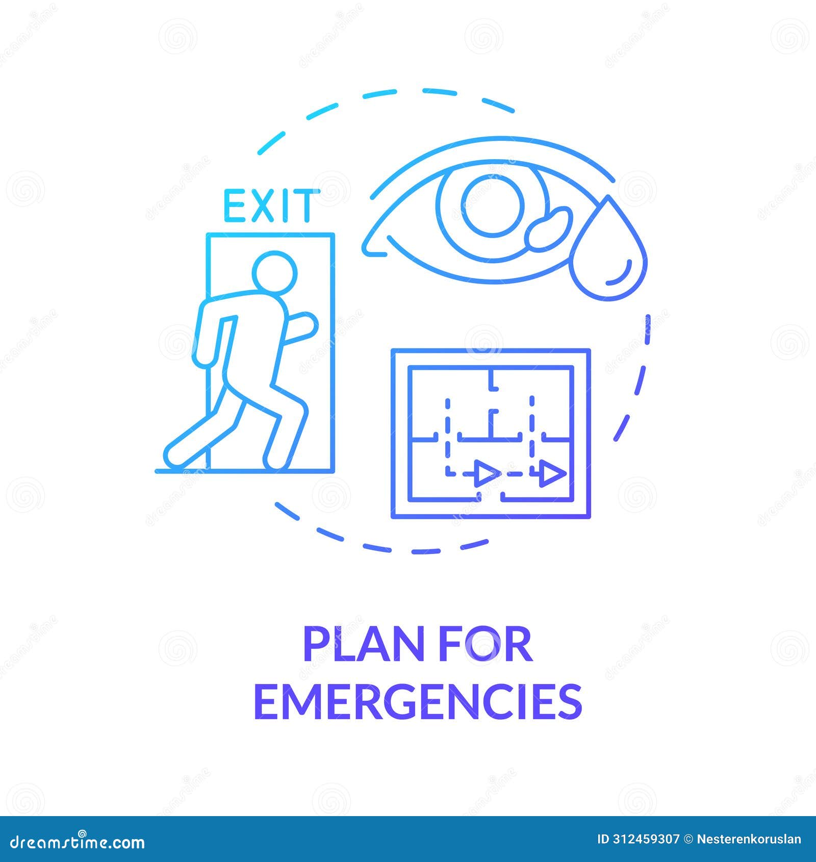 Plan for Emergencies Blue Gradient Concept Icon Stock Vector ...