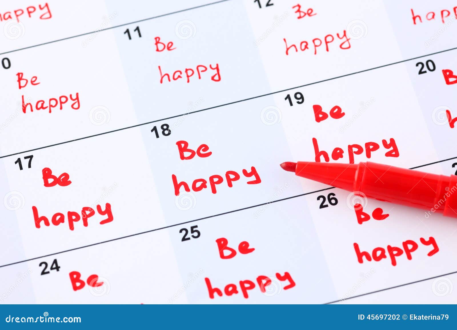 Plan for Every Day - Be Happy Stock Photo - Image of word, text: 45697202