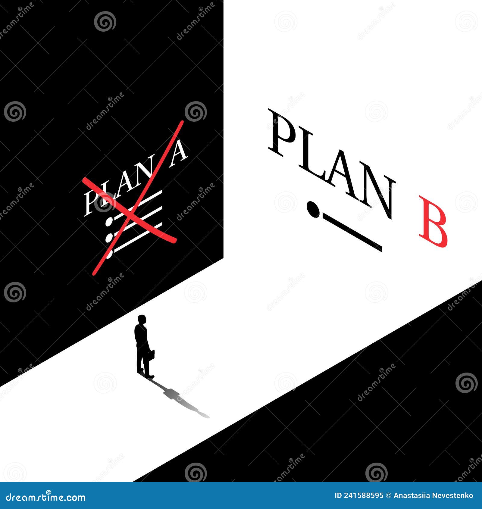 Plan a Failed Go To B. Passes To Second Plan Stock Vector ...