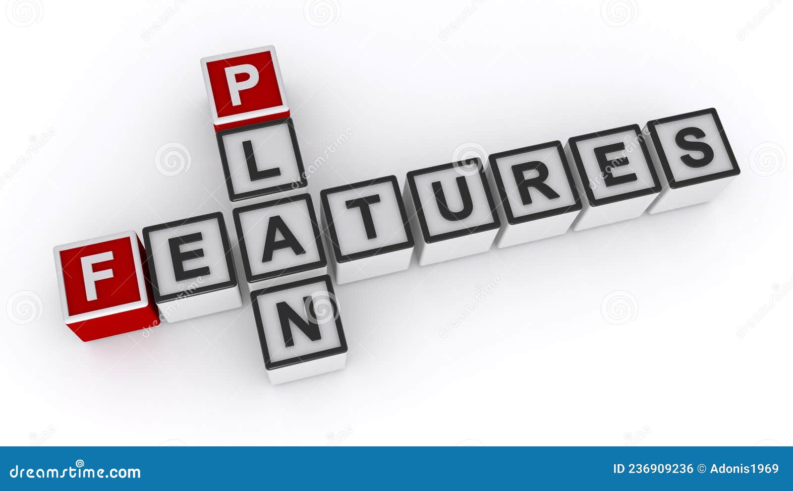 Plan Features Word on White Stock Illustration - Illustration of folder ...