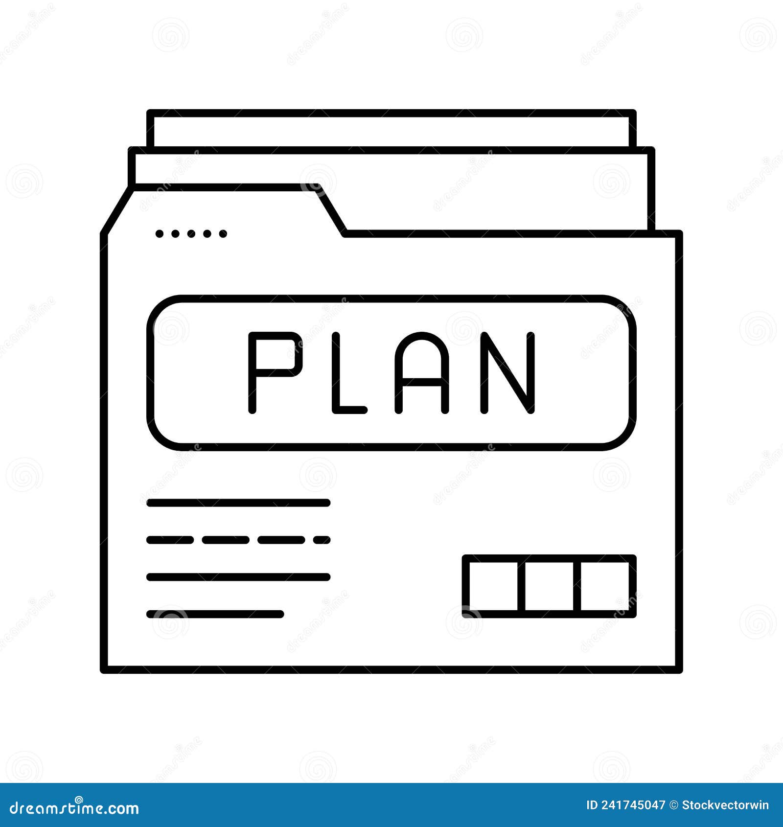 Plan Folder Line Icon Vector Black Illustration Stock Vector ...