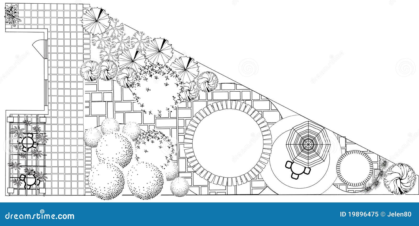 Plan of garden stock vector. Illustration of herbs, granite - 19896475
