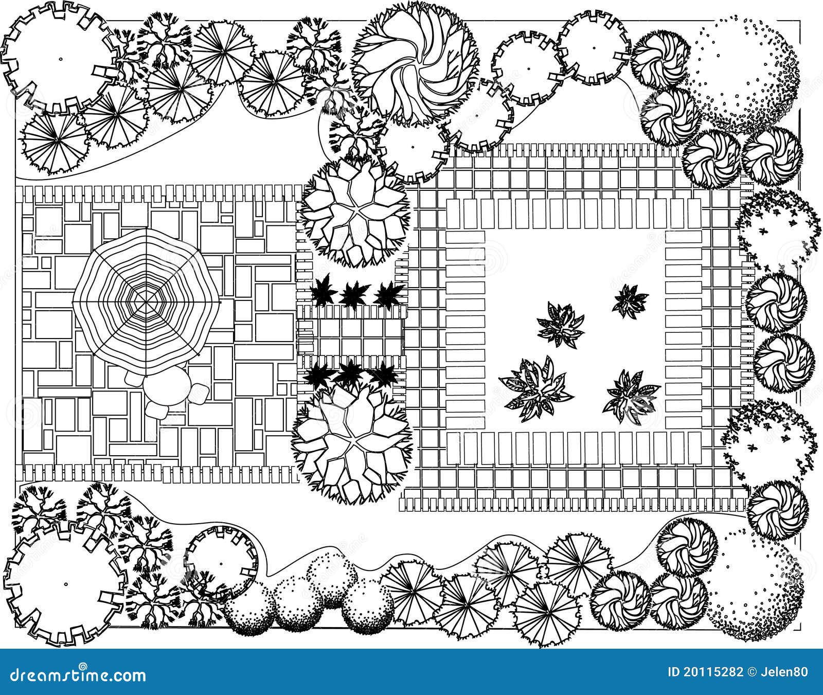 Plan of garden stock vector. Illustration of gardening - 20115282
