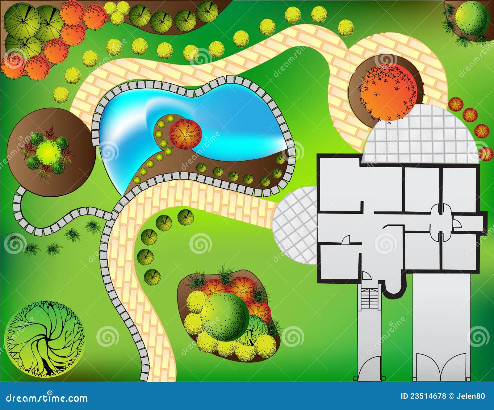 Plan of garden stock vector. Illustration of planning - 23514678