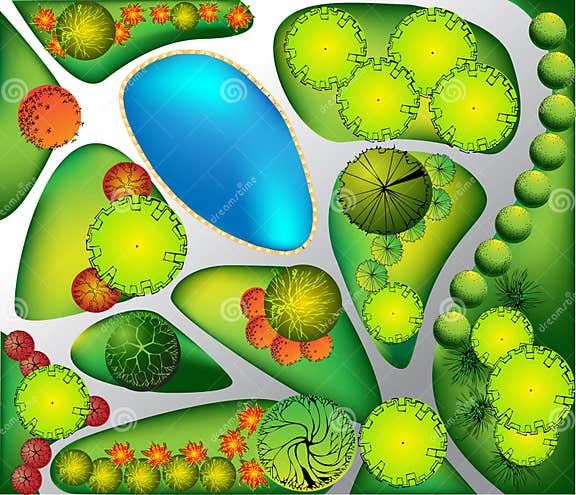 Plan of garden stock vector. Illustration of grass, architect - 29398343