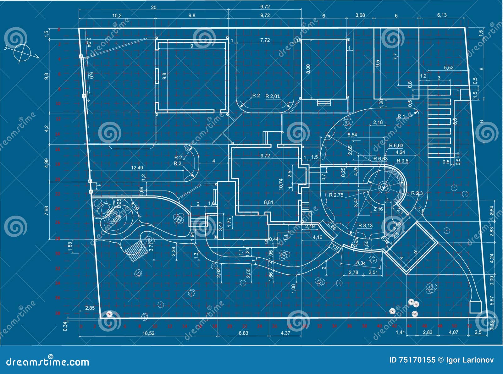 Plan of garden land stock image. Image of architectural - 75170155