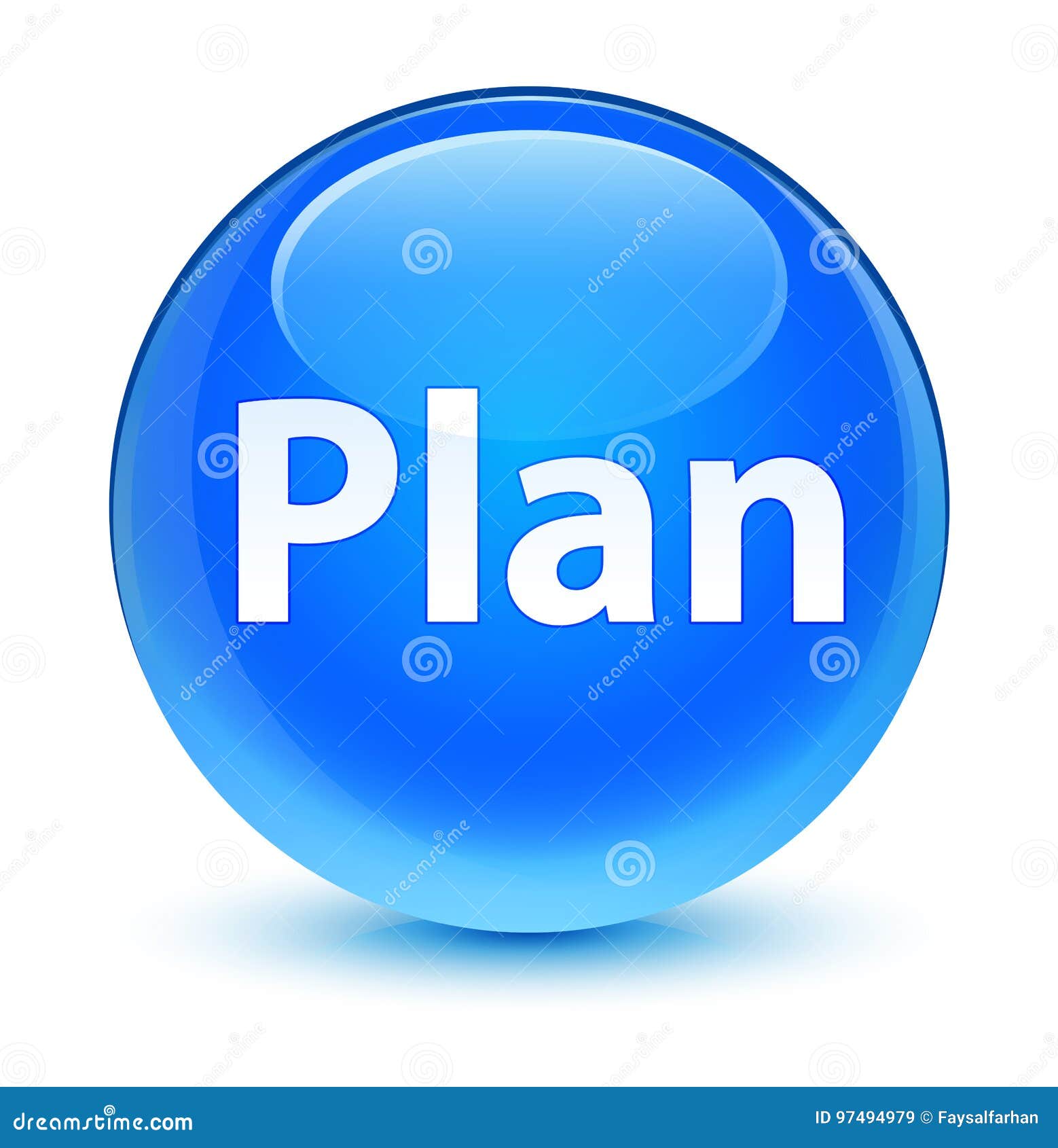 Plan Glassy Cyan Blue Round Button Stock Illustration - Illustration of ...