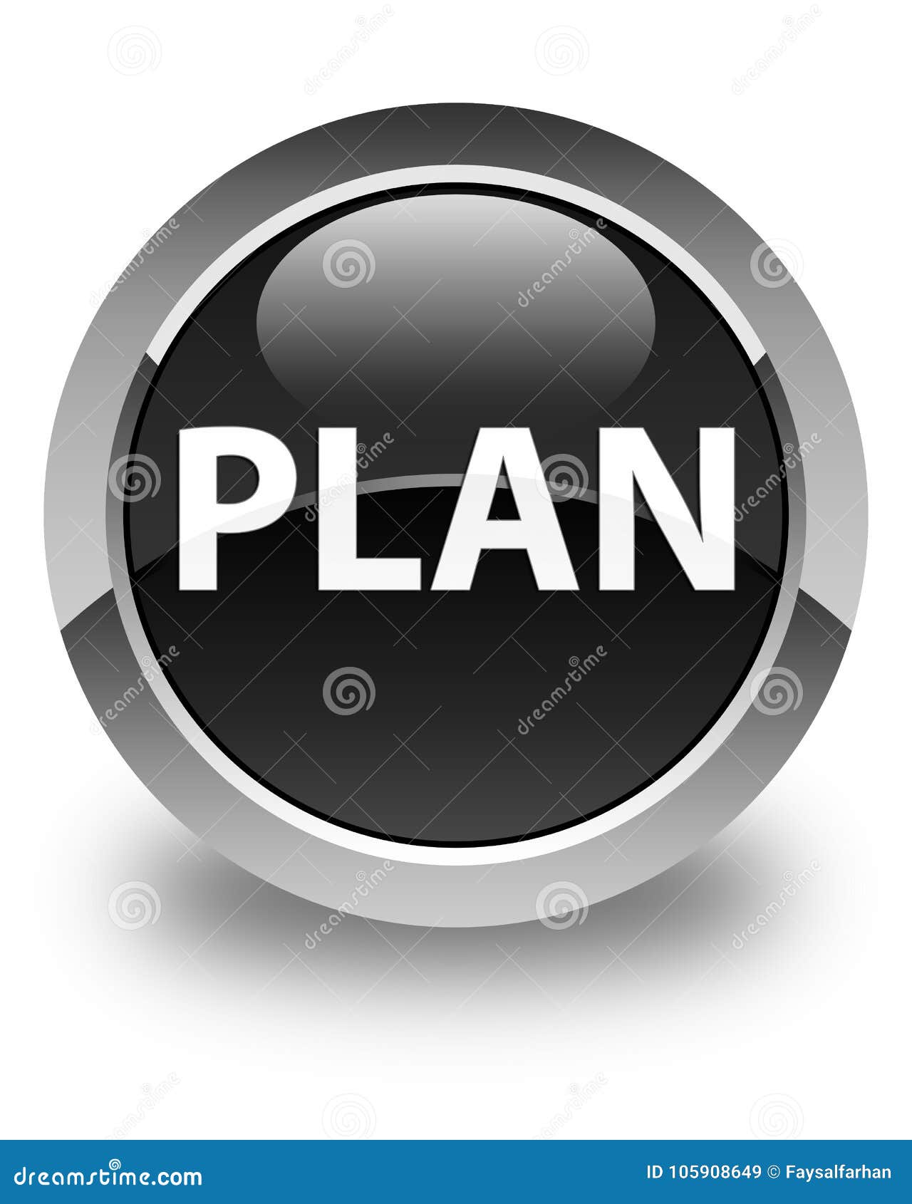 Plan Glossy Black Round Button Stock Illustration - Illustration of ...