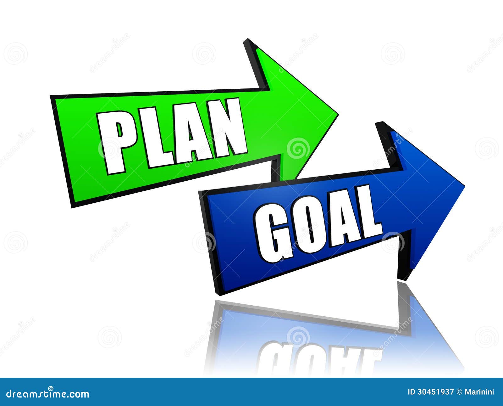 Plan and goal in arrows stock illustration. Illustration of innovation ...