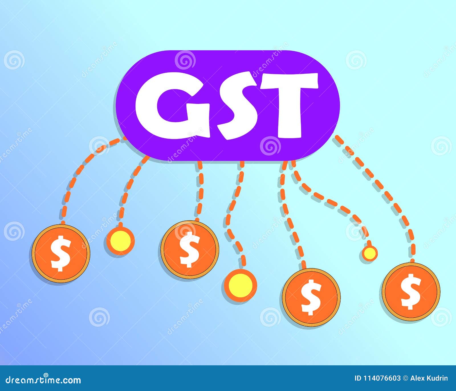 Plan GST with coins stock vector. Illustration of business - 114076603