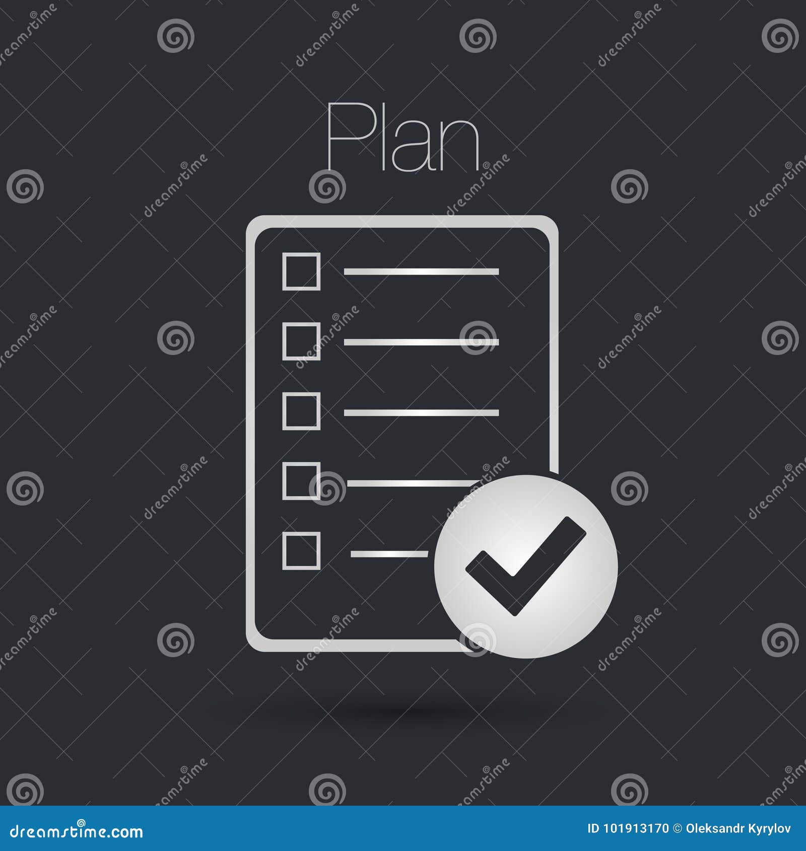 Plan icon stock vector. Illustration of black, notebook - 101913170