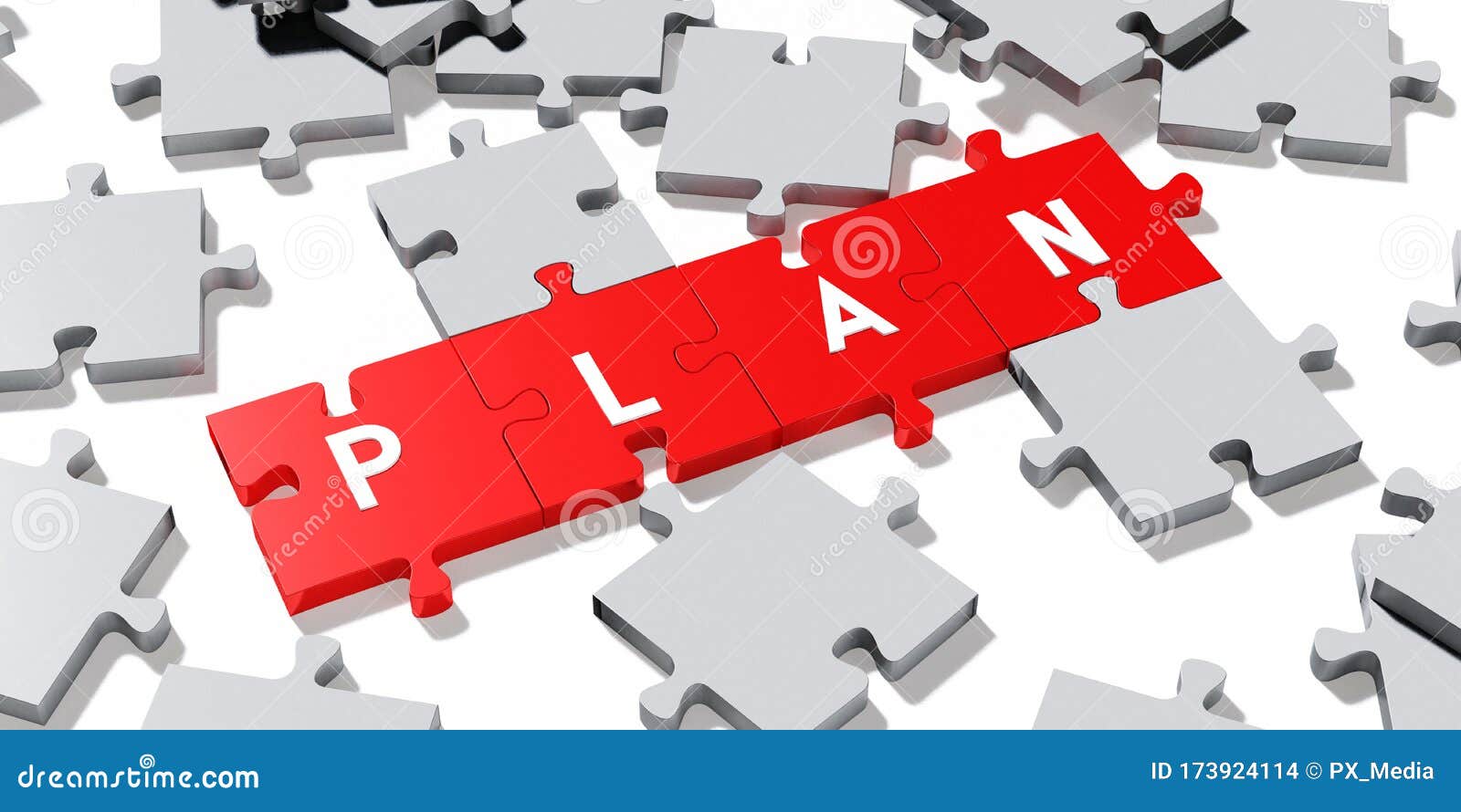 Plan - Jigsaw Puzzles Concept Stock Illustration - Illustration of text ...